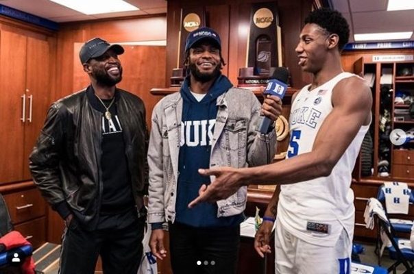 Dwyane Wade and Justise Winslow Visit Duke Locker Room After Blue ...