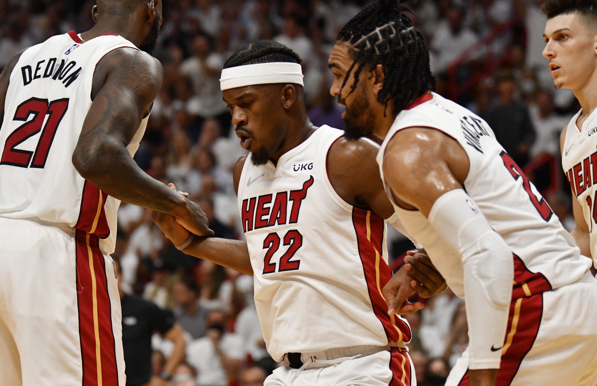 Jimmy Butler clowns Gabe Vincent after Miami Heat guard shows off ...